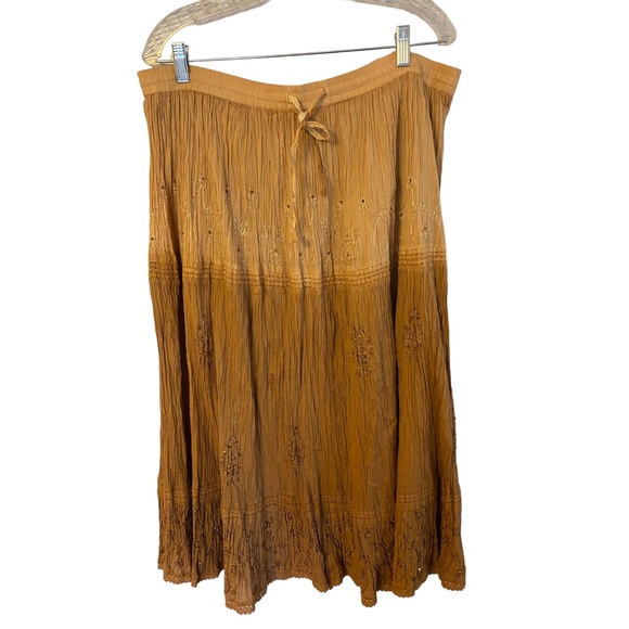San Joy | Skirts | San Joy Womens 0 Cotton Gold Tone Skirt One Size ...